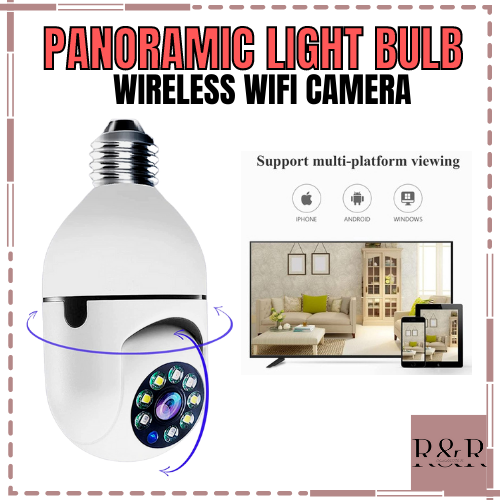 Wifi Light Bulb Camera - 1080p Pan Tilt Wireless 2.4ghz 360 Degree E27