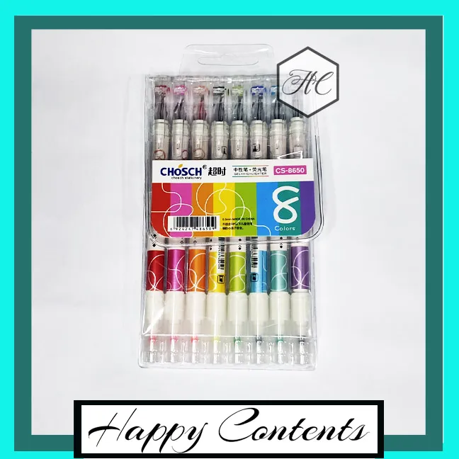 HC Chosch 2-in-1 Gel Pen and Highlighter Dual Tip Set | Lazada PH