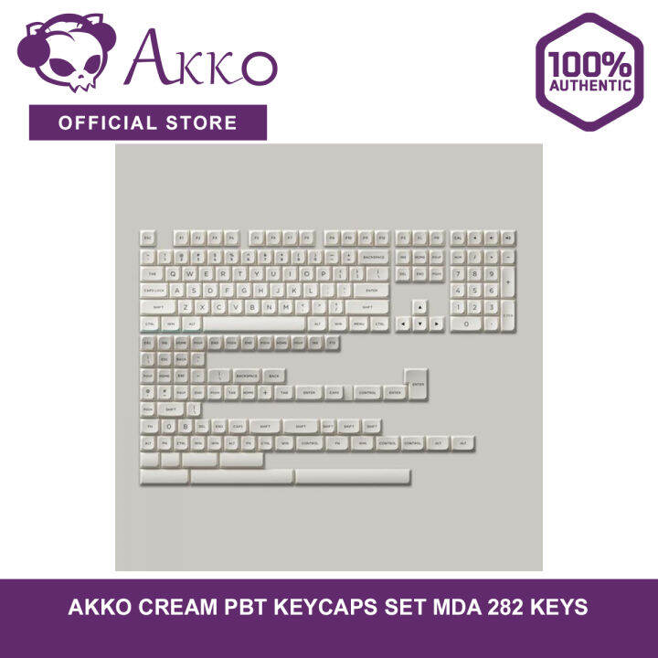 AKKO Cream PBT Keycaps Set MDA 282 Keys | Lazada PH