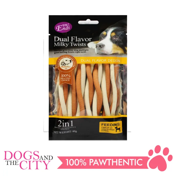 Endi E004 Dual Flavor Milky Twists Dog Treats (Milk and Cheese Flavor ...