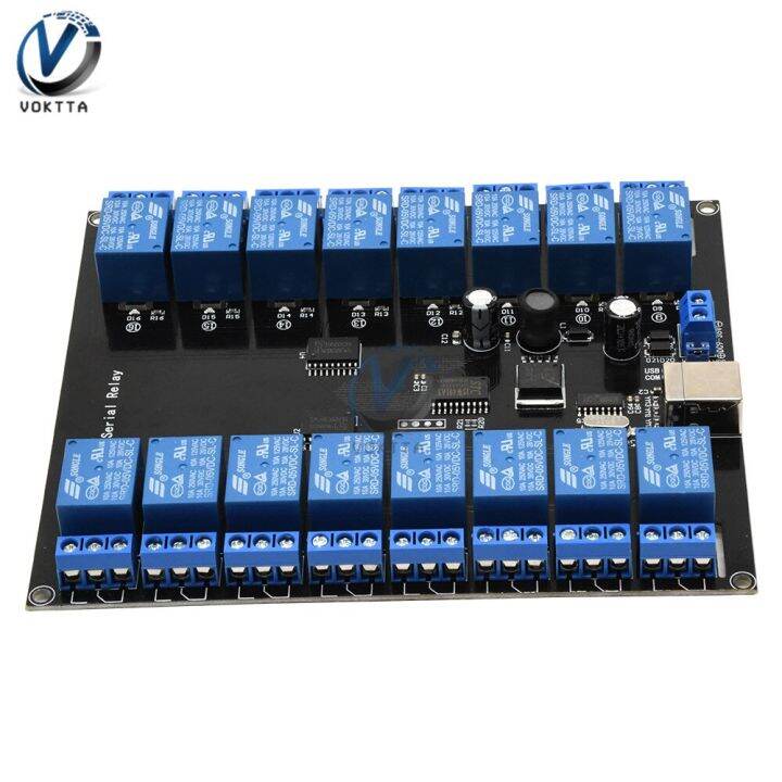 Dc 7v-38v 16 Channel 16 Ch Serial Relay Module 10a 250v Load Usb Power Supply Development Board ...