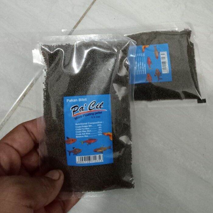pacil / pa'cil micro pelet 0,5 mm pakan bibit micro floating | Lazada ...