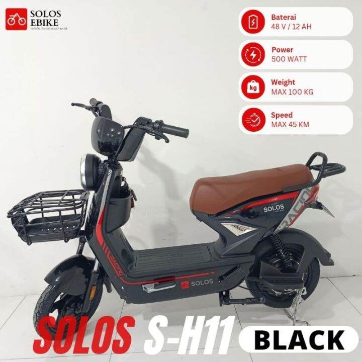 Sepeda Listrik Solos S-H11 E-Bike 500watt | Lazada Indonesia
