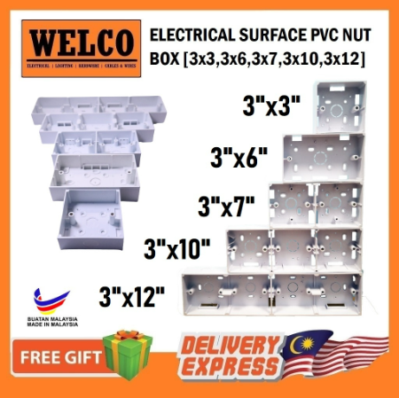 ELECTRICAL PVC SURFACE NUT BOX [3X3, 3X6, 3X7, 3X10, 3X12] | Lazada