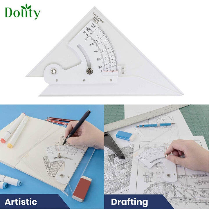 Dolity Drafting Triangle Ruler Adjustable Architectural 25cm Scale ...
