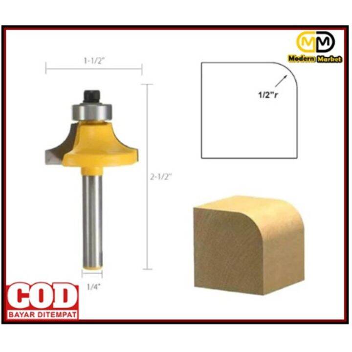 MATA PROFIL KAYU SUDUT ROUND OVER ROUTER BIT FLUSH TRIMMER HPL/MATA BOR ...