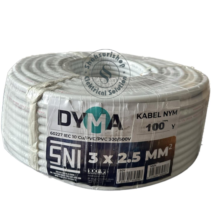 DYMA ARIUS KABEL NYM KAWAT TEMBAGA MURAH 3X2,5 100 YARD ROLL ROLLAN SNI ...