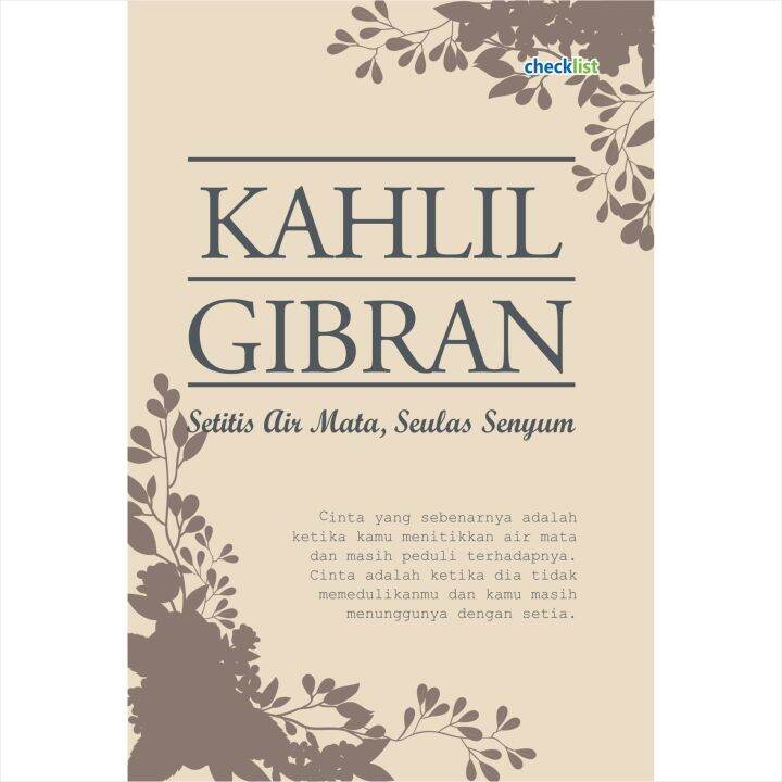 Buku Syair Kahlil Gibran Setitis Air Mata Seulas Senyum | Lazada Indonesia