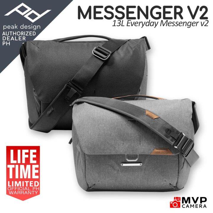 OFFICIAL PH Peak Design 13L Everyday Messenger v2 BEDM-13-BK-2 BEDM-13-AS-2 Black Ash MVP CAMERA ...