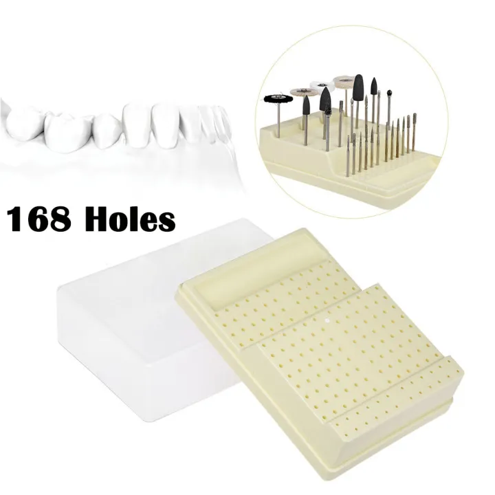 168 Holes Nail Drill Bit Holder Stand Display Box with Clear Cover ...