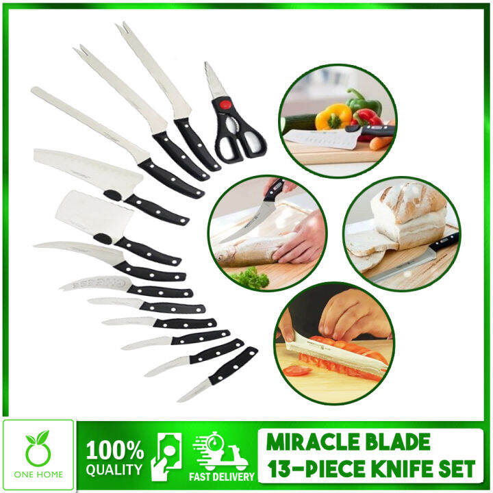 One Home Miracle Blade World Class Complete 13-Piece Knife Set AS101 ...