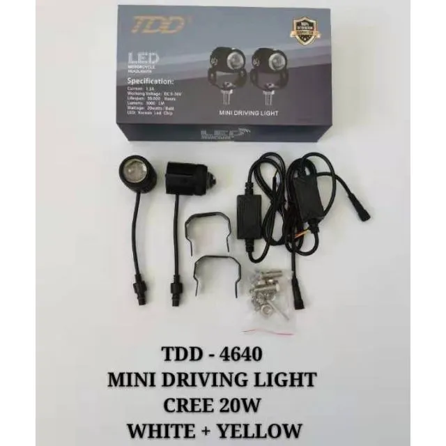 TDD MINI DRIVING LIGHT (20W)V1 WHITE/YELLOW | Lazada PH