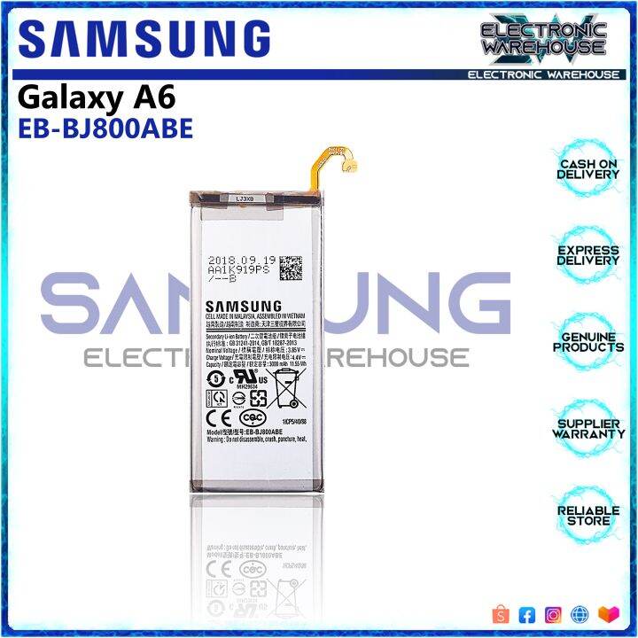 Battery for Samsung Galaxy A6 EB-BJ800ABE Model 3000mAh Capacity ...