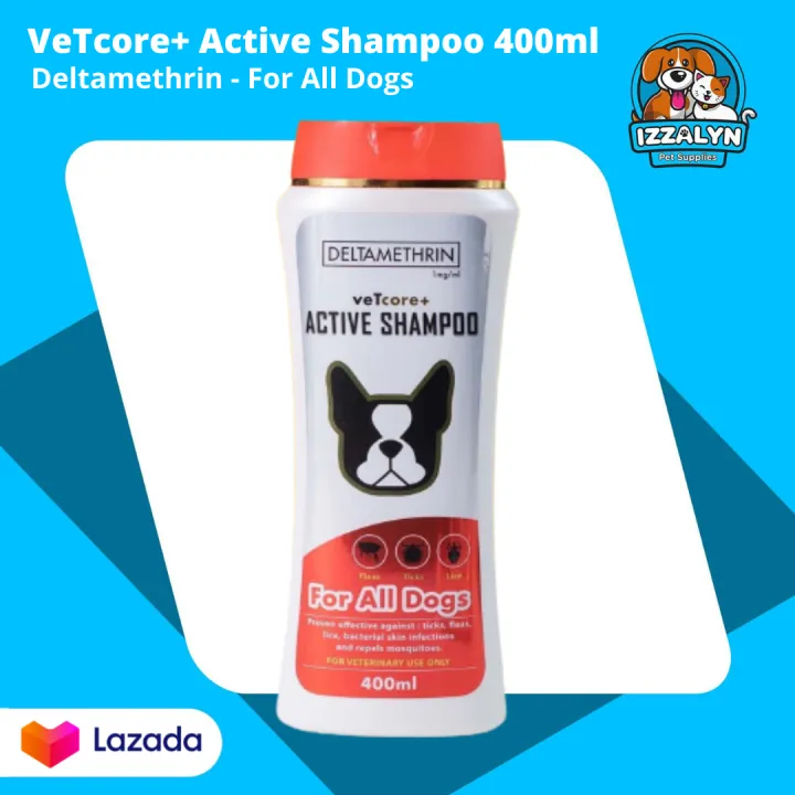 Vetcore+ Active Shampoo 400ml - Deltamethrin - Anti tick, fleas, and ...