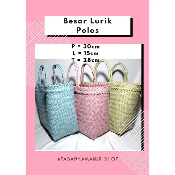 TASANYAMANJR.SHOP - Tas anyaman Besar Lurik polos/ Tas belanjaan/ Tas ...