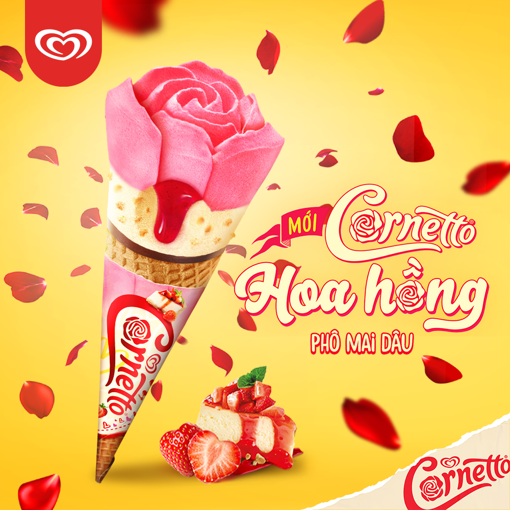 Combo 5 cây Kem Cornetto Hoa Hồng Phô Mai Dâu | Lazada.vn
