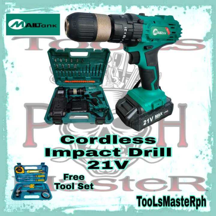 MAILTANK (SH215) Cordless Impact Drill 21V with 2 Lithium Batteries 1 ...
