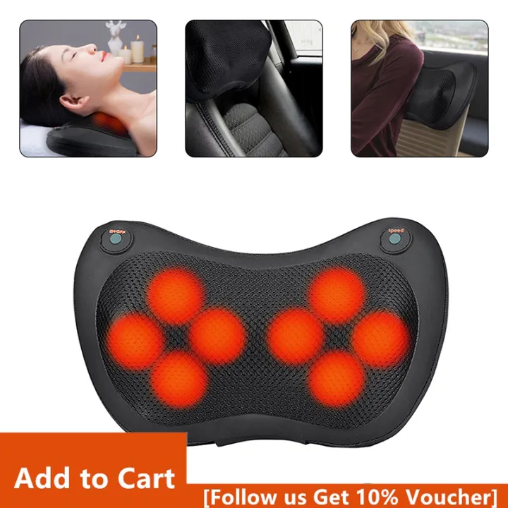 Pillow Massager Electronic Back Neck Massager Kneading Massage Cushion ...