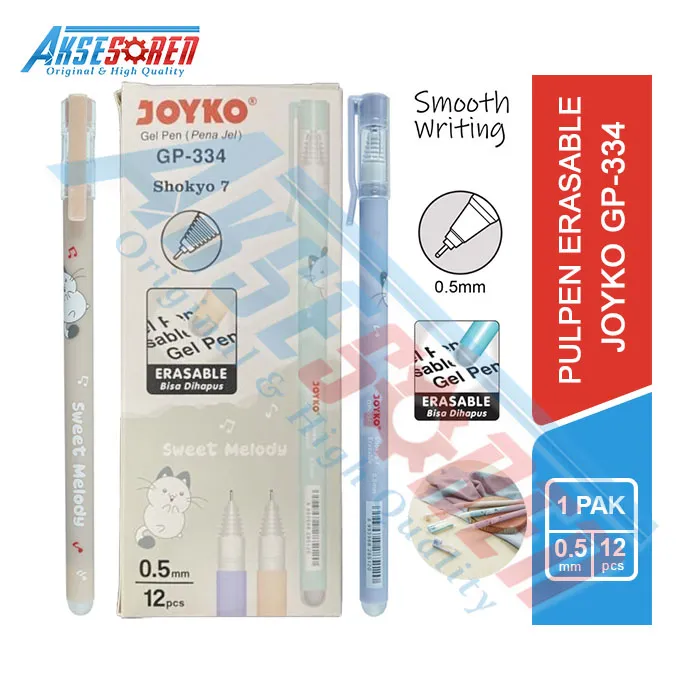 PENA GEL SHOKYO 7 ERASABLE JOYKO [GP-334/12 PCS] / BALLPOINT PULPEN ...