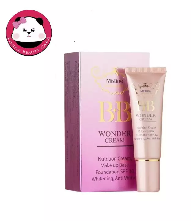 Mistine BB Wonder Cream 15 กรัม มิสทิน มิสทีน รองพื้น เนื้อเบาบาง นำเข้าจากเกาหลี กล่องชมพู ครีม ...