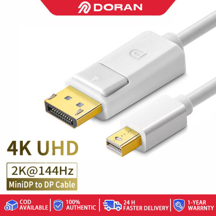 DORAN Mini DP to DP Cable Mini Displayport 2K144hz Thunderbolt to Displayport Male to Male Audio ...