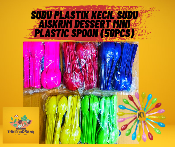 Sudu Plastik Kecil Sudu Aiskrim Dessert Mini Plastic Spoon (50pcs) | Lazada