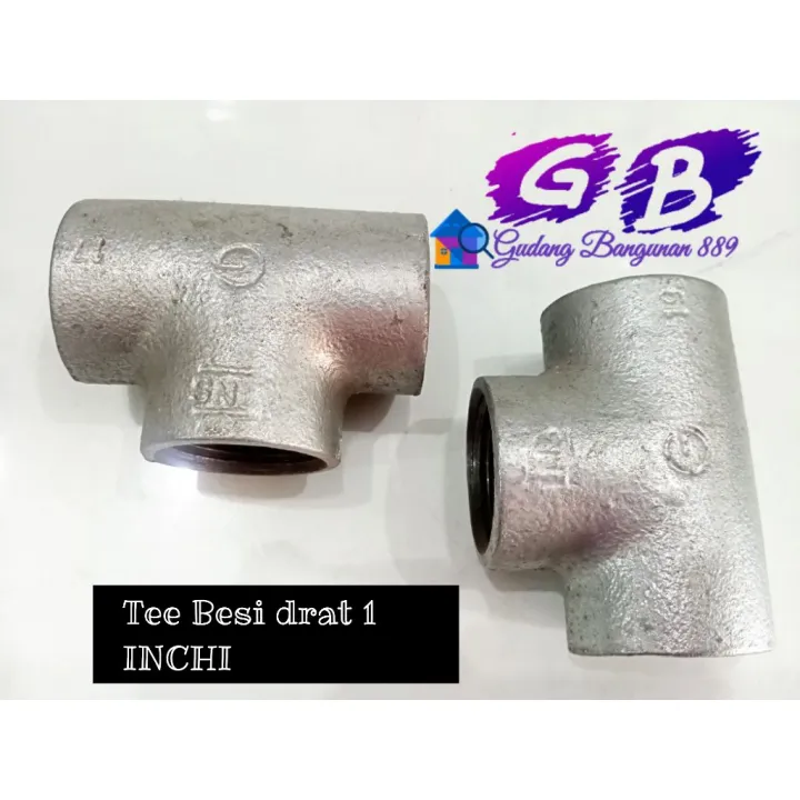 TEE BESI DRAT DALAM 1" / SAMBUNGAN T DRAT BESI 1 INCH BESI GALVANIS ...