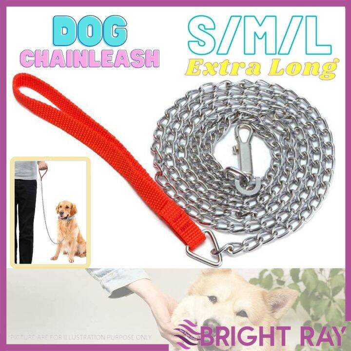 [S,M,L] Dog chain Leash with soft handle/easy grip chain for small to ...