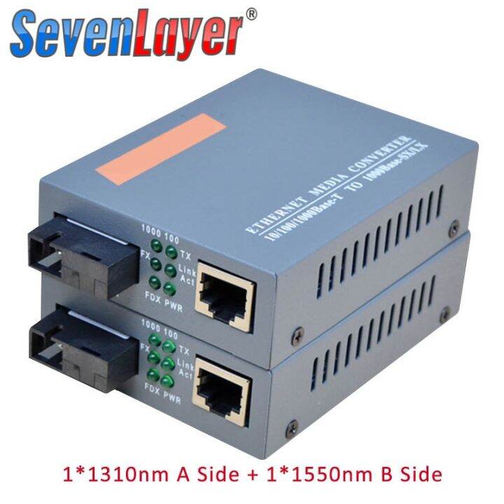 Gigabit Fiber Optical Media Converter 10/100/1000Mbps Single Fiber SC ...