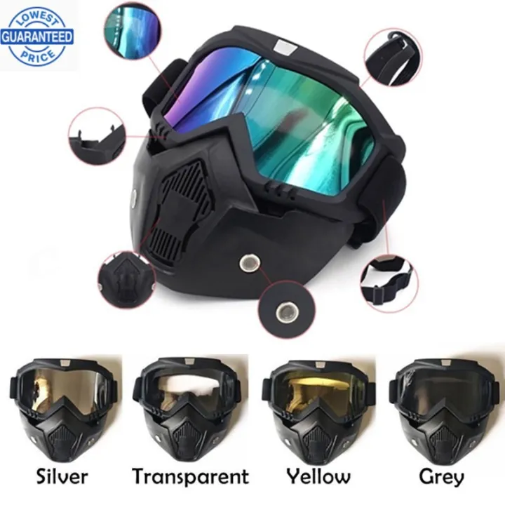 Motorcycle Goggles Mask Motorcycle Helmet Goggles Removable Mask Open ...