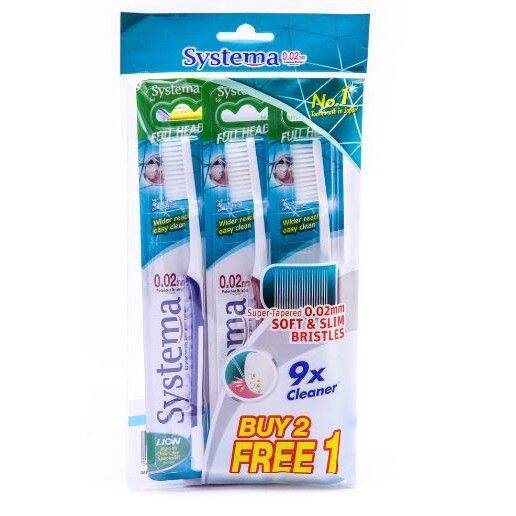SYSTEMA FULL HEAD TOOTHBRUSH MEDIUM SOFT 3'S | Lazada