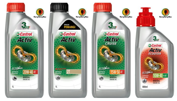 Castrol Activ 4T 20w40 ,Activ 2T ,Activ CRUISE 15w50 , Scooter 10w40 ...