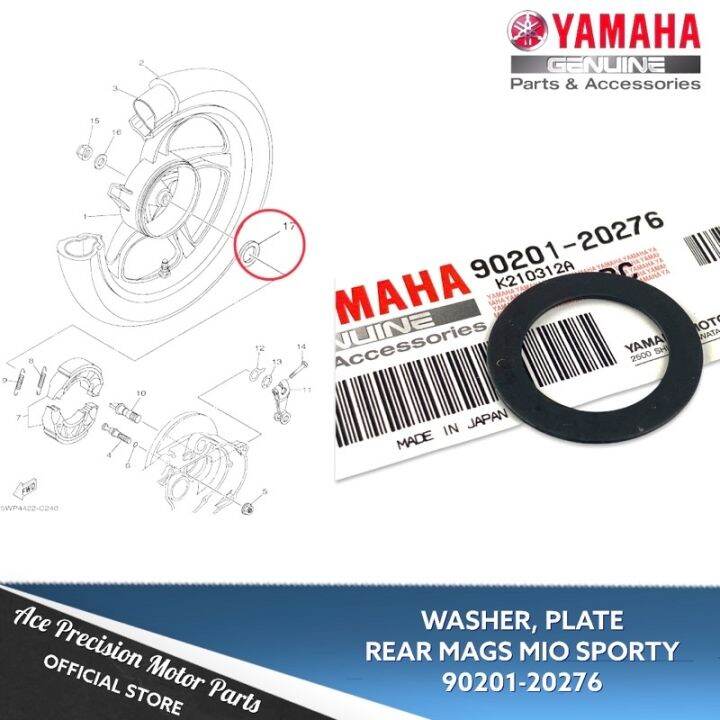 moto WASHER PLATE 1.0MM MIO SOUL REAR MAGS 90201-20276 YAMAHA GENUINE ...