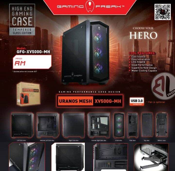 Official AVF Gaming Freak GFG-XV500G-MH Premium Tower Gaming ATX Case ...