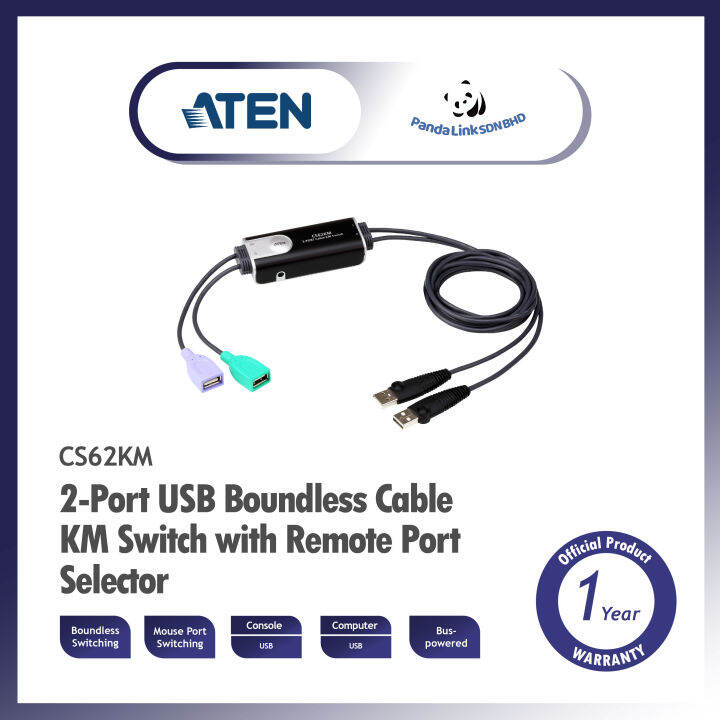 ATEN CS62KM 2-Port USB Boundless Cable KM Switch | Lazada