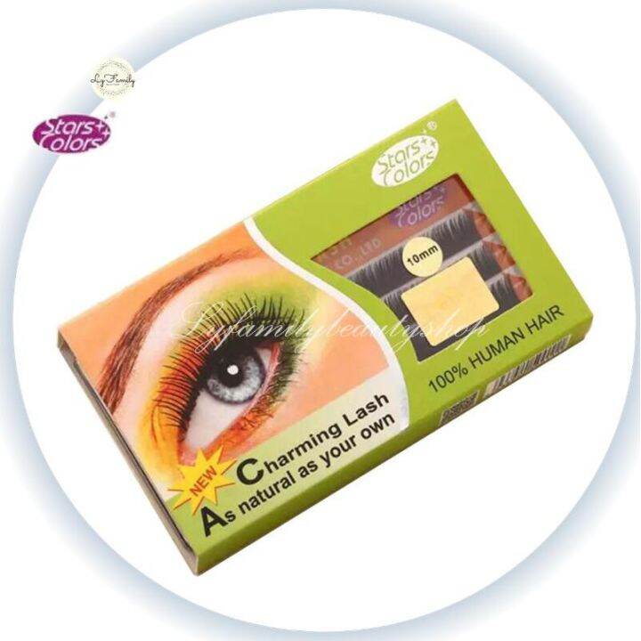 Star Colors Eyelash Extension Human Hair Single Strands 8mm 10mm 12mm ...