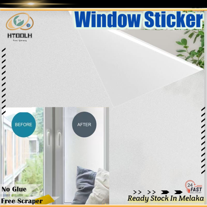 HTOOLH Glass Sticker Frosted Sticker No Glue Non Self-adhesive Privacy ...