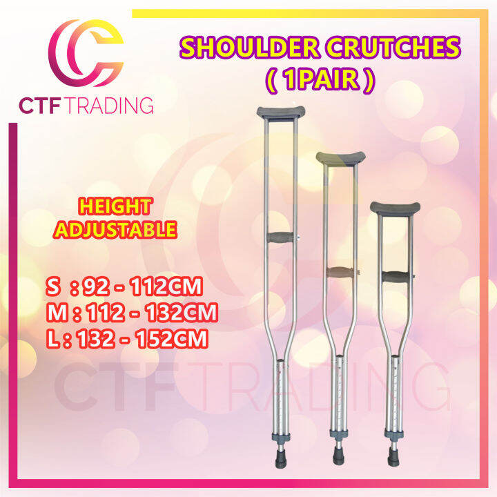 CTF Aluminium Adjustable Shoulder Crutches - 1 Pair ( Tongkat Ketiak ...