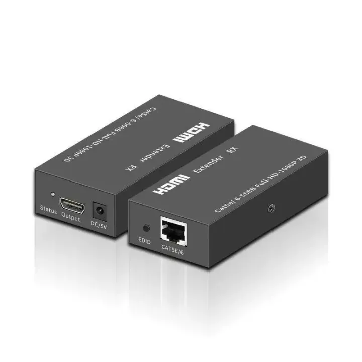 Extender HDMI TO LAN FULL HD 1080P 60M (Adapter 5V 1A=2ตัว) | Lazada.co.th