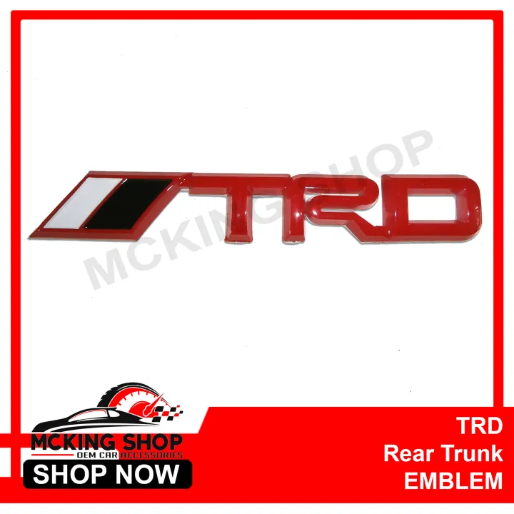 TRD Rear Trunk Emblem (RED) | Lazada PH