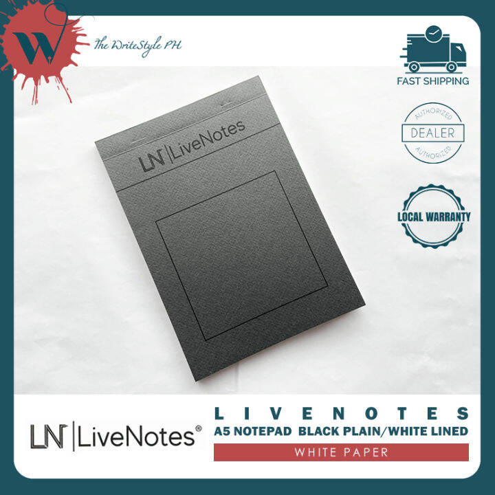 LiveNotes A5 Black/White Notepad (Plain/Lined) | Lazada PH