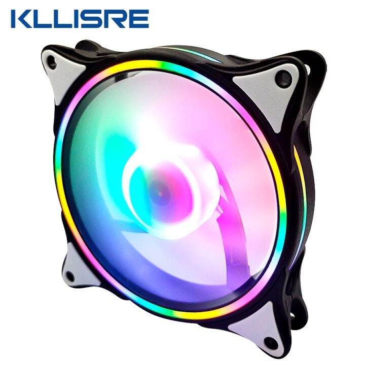 Kllisre LED Case Fan 120mm Fans Silent Sleeve Bearing 4pin Desktop PC ...