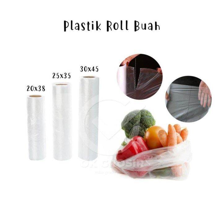 Plastik Roll Buah/ Roll bag/ Plastik Buah HDPE Bening [3 kg] | Lazada Indonesia