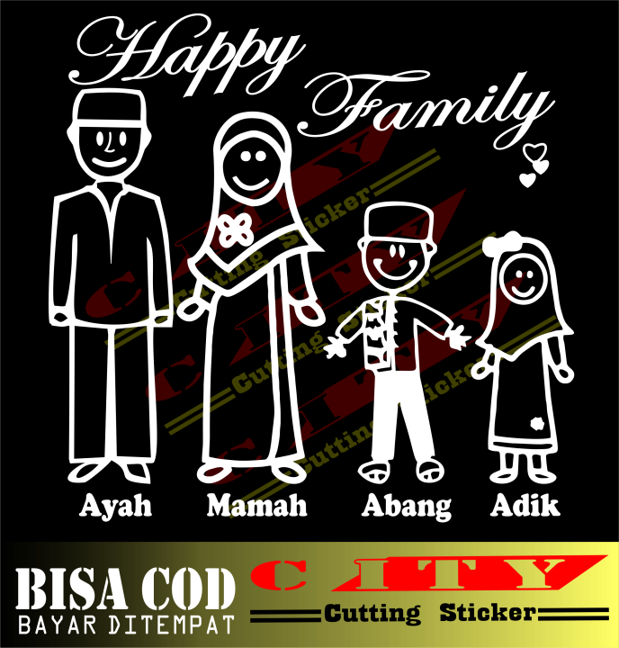 stiker mobil HAPPY FAMILY termurah | Lazada Indonesia