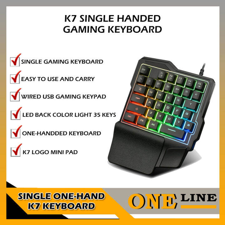 ONELINE | KEY 7 SINGLE HAND GAMING MINI KEYBOARD | Lazada PH