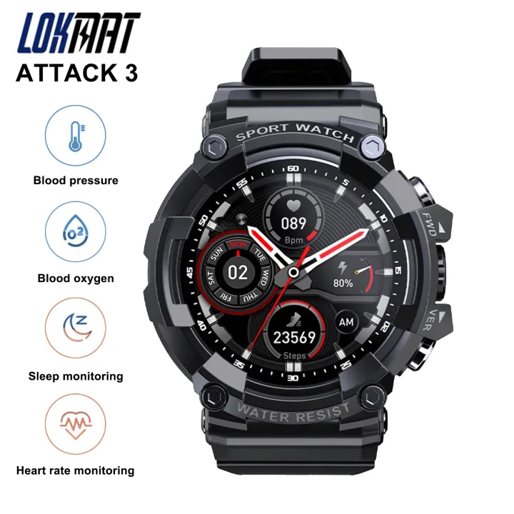LOKMAT ATTACK 3 Smart Watch 1.28 39; 39; TFT Screen BT Call ECG ...