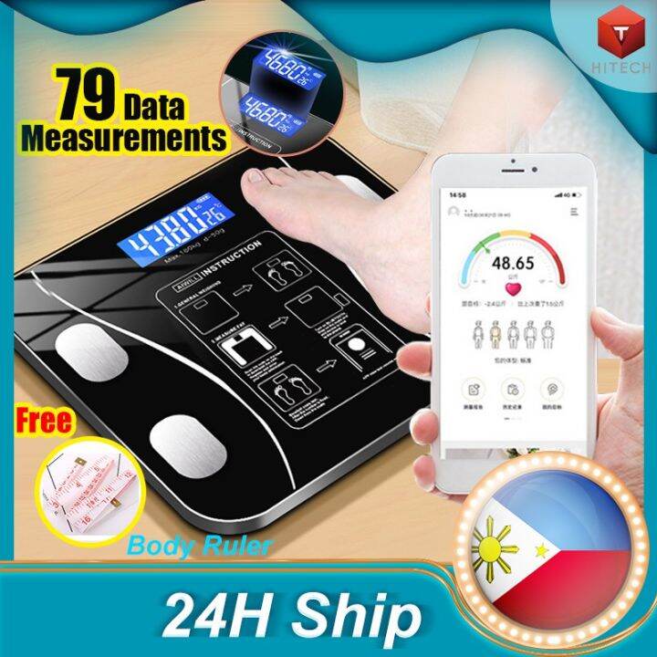 Smart Bluetooth Body Fat Bathroom Weighing Scale Digital Weight Fat ...