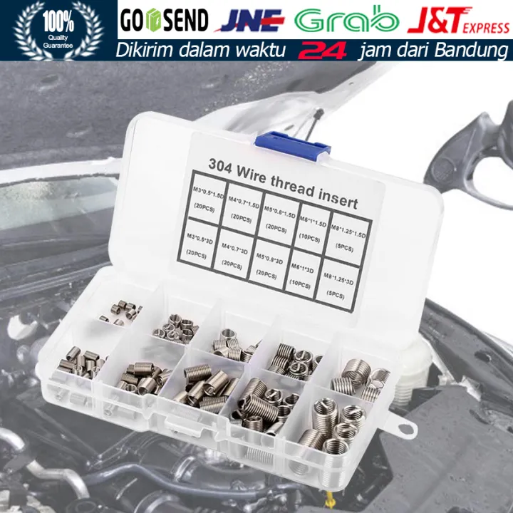150 Buah Set Sisipan Benang Sekrup Ulir M8-M12, Besi Tahan Karat ...