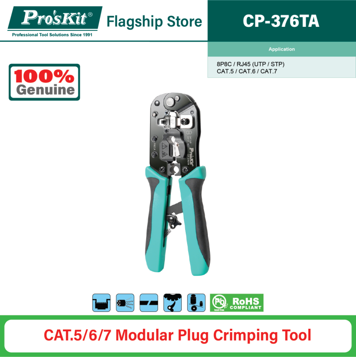 Pro'sKit CP-376TA CAT.7 Modular Plug Crimping Tool (For CAT.5, CAT.6 ...