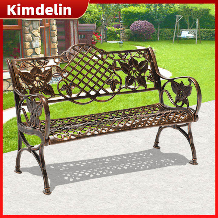 Kimdelin Cast Aluminum Leisure Bench, Spray Paint Rust Proof Leisure ...